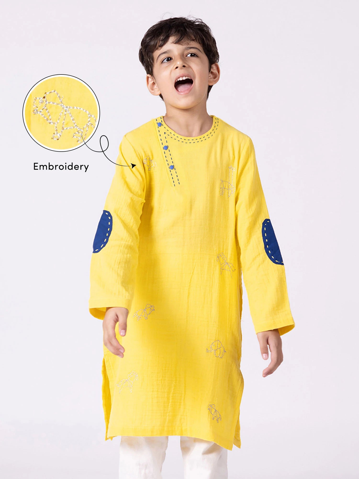 Somersault - Happy Animal Yellow Kurta | Soft & Comfortable | Festive ...