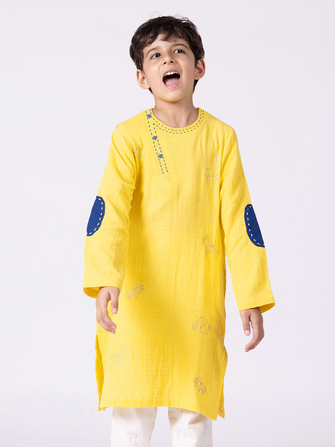 Somersault - Happy Animal Yellow Kurta | Soft & Comfortable | Festive ...