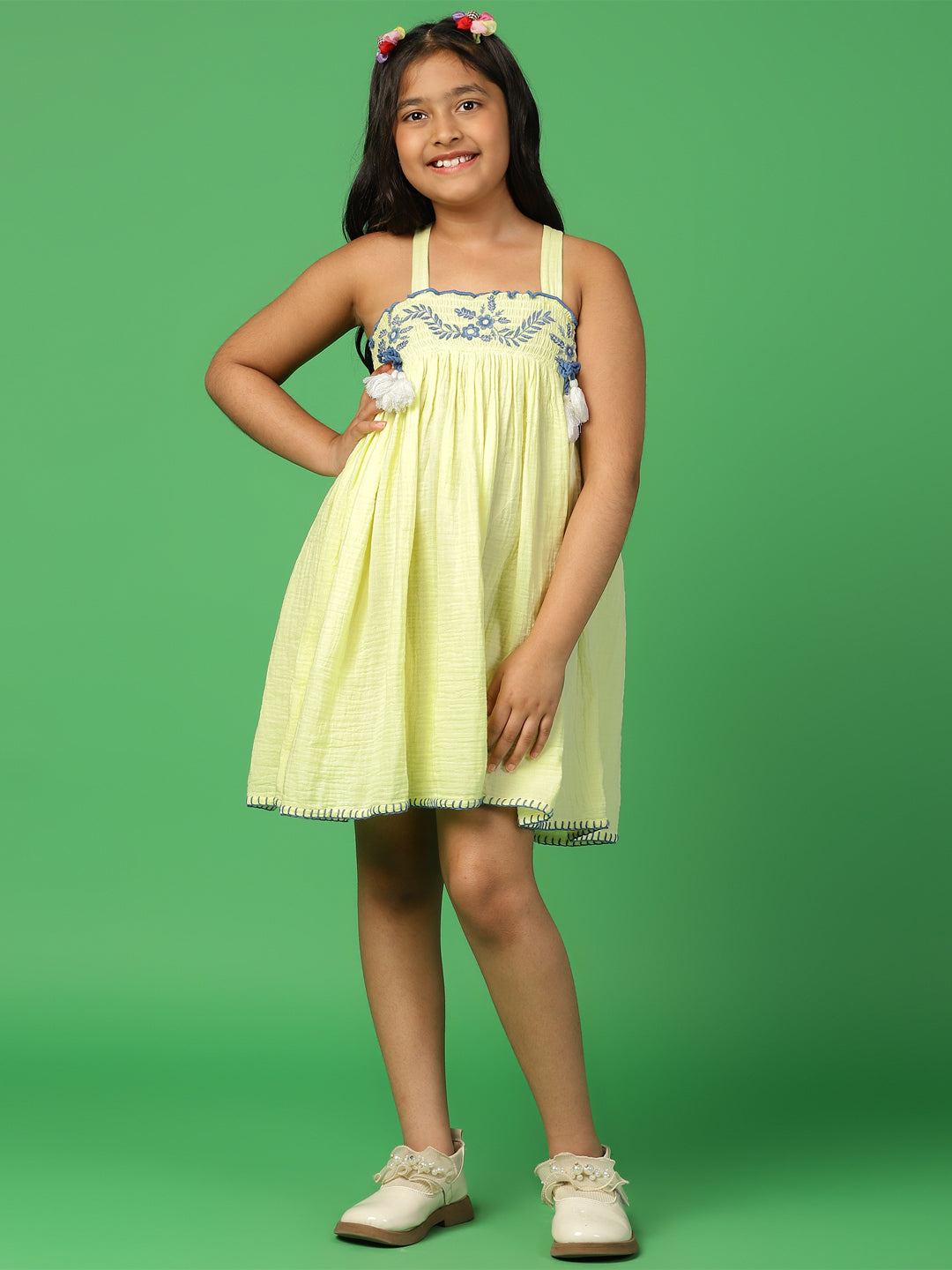 Somersault - Embroidered Blue Flower Dress | Soft & Comfortable ...